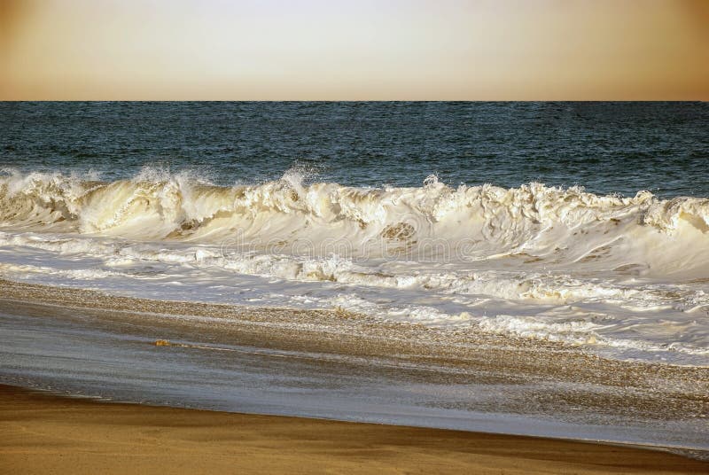 Surf breaks on the beach stock photo. Image of landscape - 160323662