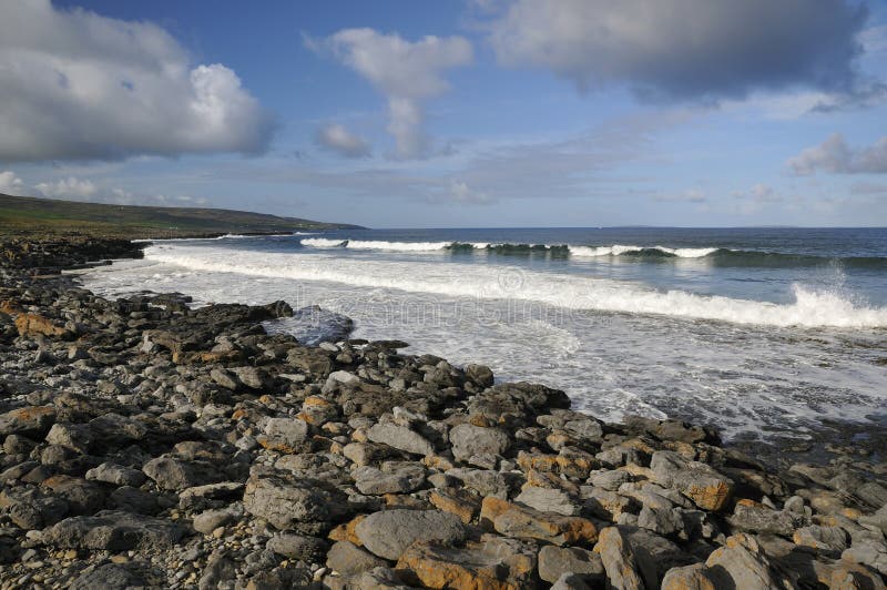 Surf on Fanore beach stock image. Image of limestone - 20416583