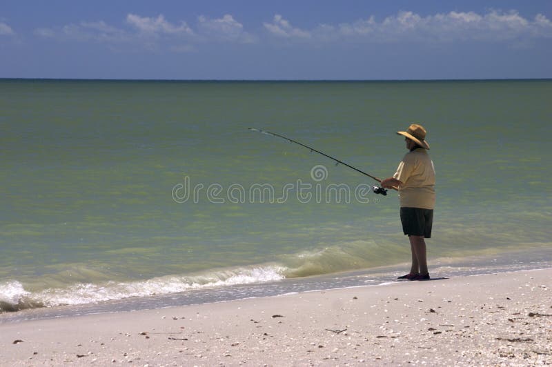 Surf Fishing stock image. Image of beach, pole, tropical - 1715049