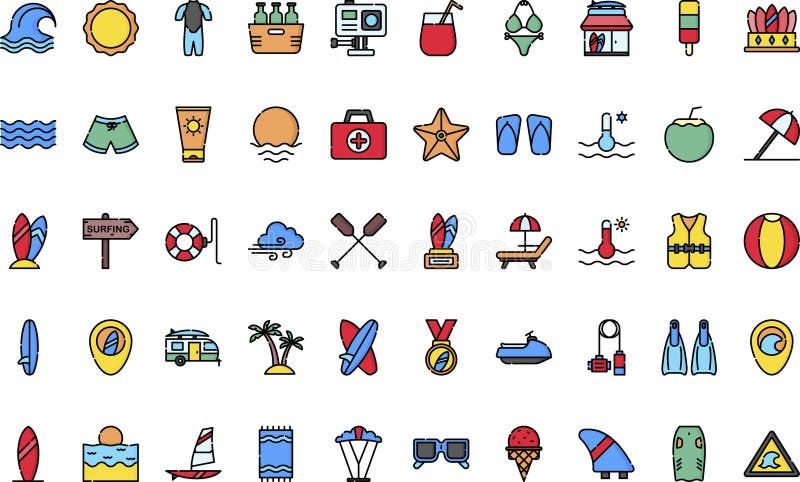 Surf Icons High-Quality Vector Icons Collection with Editable Stroke ...