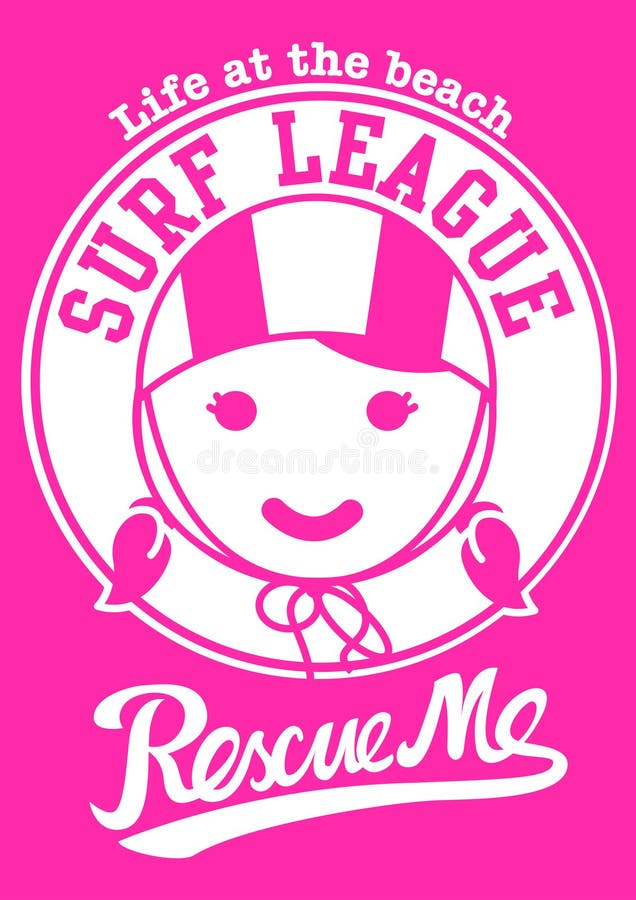 Surf League Beach Girl Rescue Me Stock Vector - Illustration of ...