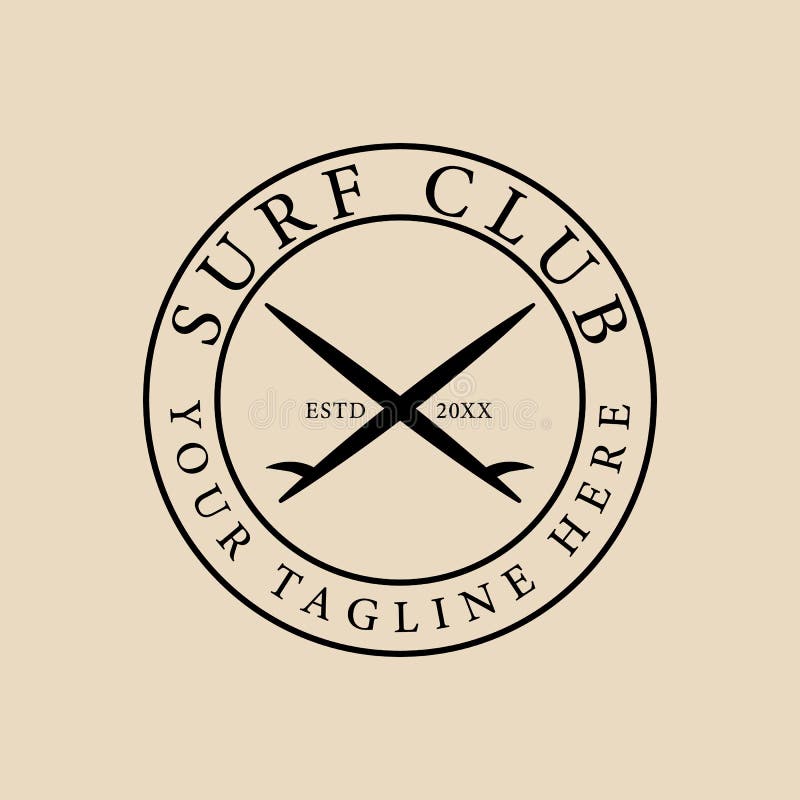 Surf Line Art Logo, Icon and Symbol, Illustration Design Stock ...