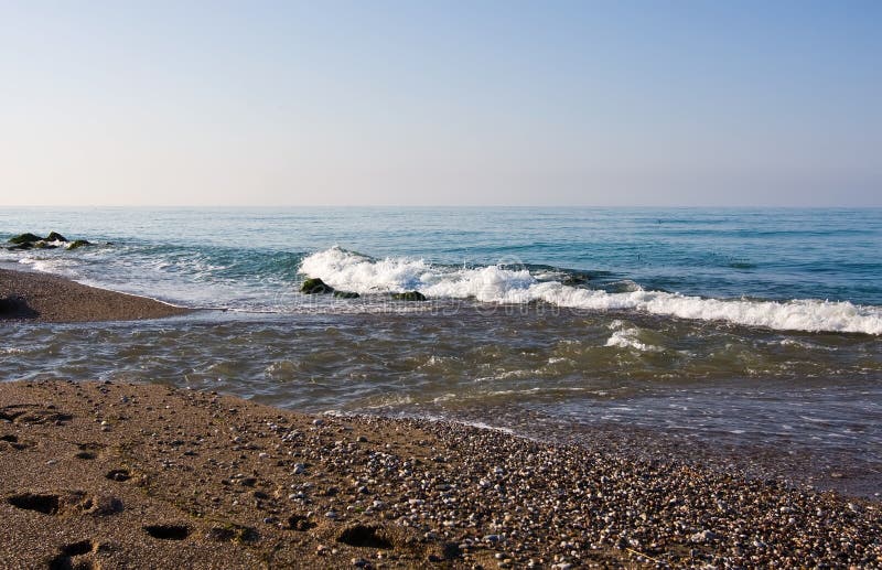 Surf Line on the Sea, Splashes Stock Image - Image of coast, sand: 11359545