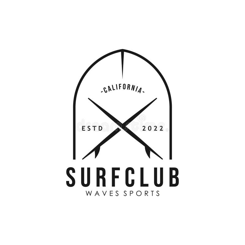 Surfboard Vintage Logo Template Stock Vector - Illustration of design ...