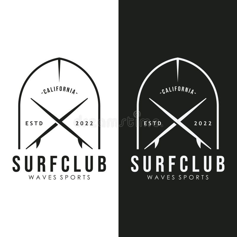 Surfboard Vintage Logo Template Stock Vector - Illustration of emblem ...