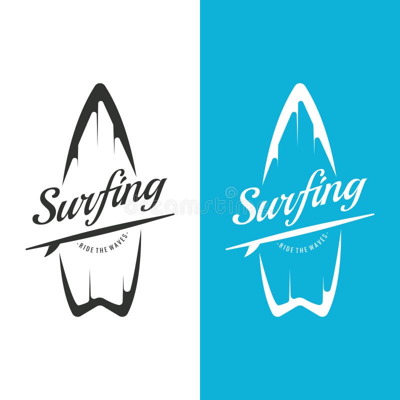 Surfboard Vintage Logo Template Stock Vector - Illustration of wave ...