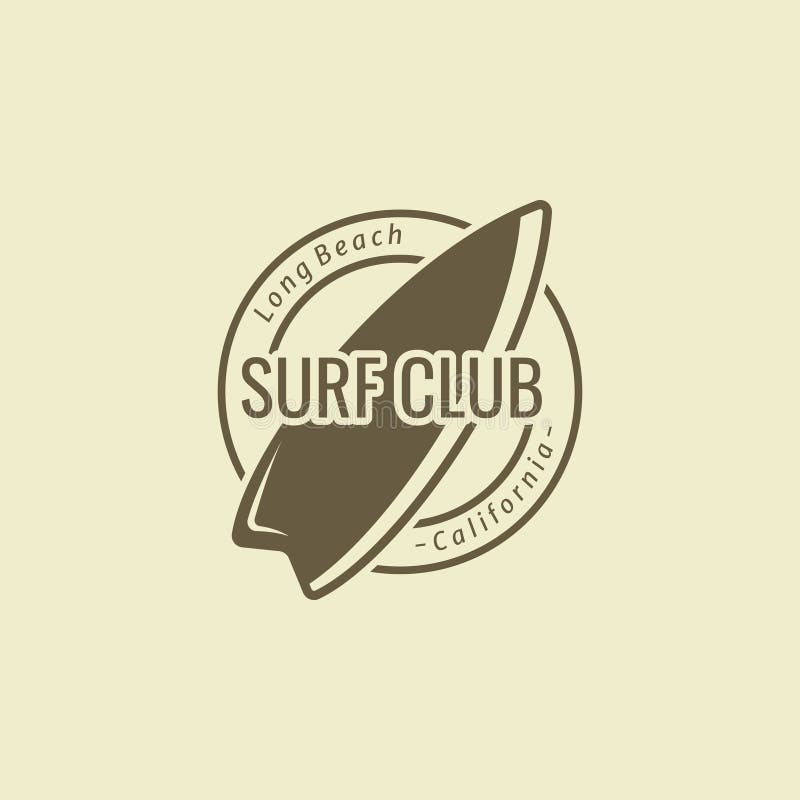 Surfboard Vintage Logo Template Stock Vector - Illustration of beach ...