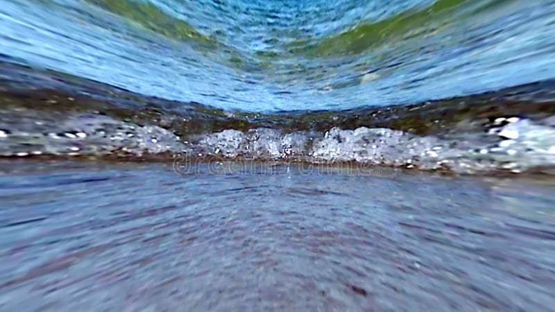 Surf of the Ocean in a Fish Eye View Stock Video - Video of waves ...