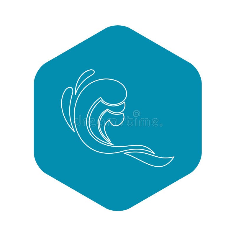 Surf Ocean Wave Icon, Outline Style Stock Vector - Illustration of ...