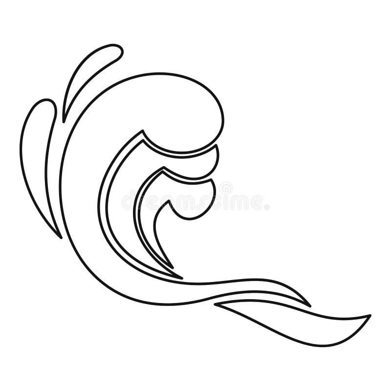 Surf Ocean Wave Icon, Outline Style Stock Vector - Illustration of icon ...