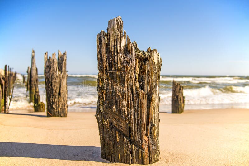 Surf at an Old German Mole from Ww2 Stock Photo - Image of rushing ...