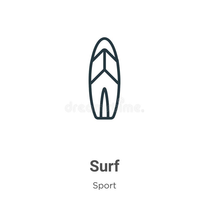 Surf Outline Vector Icon. Thin Line Black Surf Icon, Flat Vector Simple ...