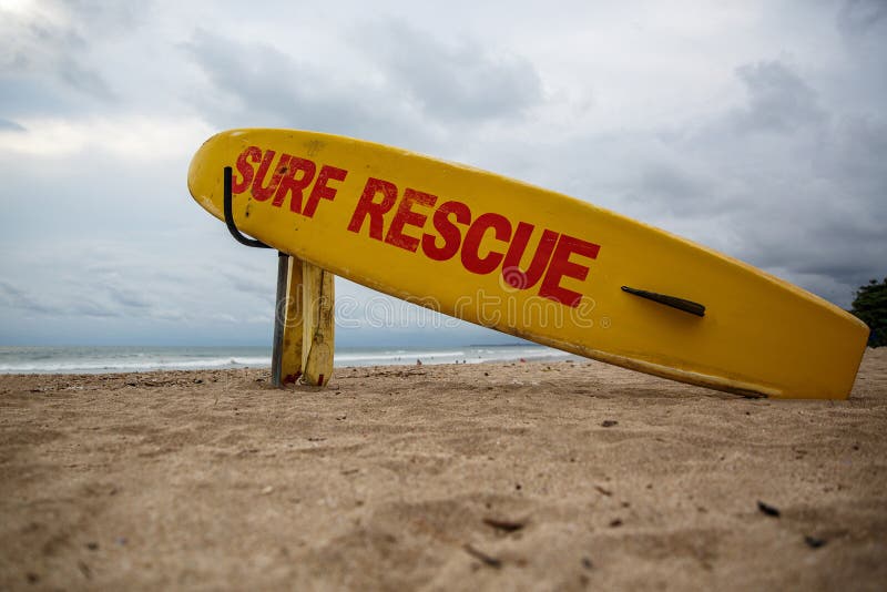 Surf rescue board on beach stock photo. Image of hawaii - 163682776