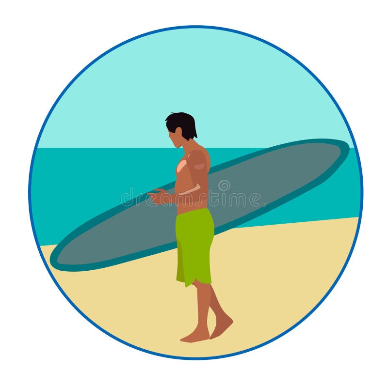 Surf-riding Man on the Beach Sign Stock Vector - Illustration of sign ...