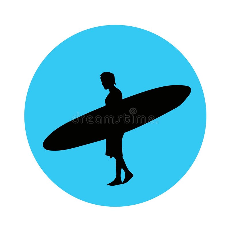 Surf-riding Man Vector Icon or Sign Stock Vector - Illustration of blue ...