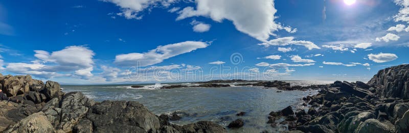 A Surf on a Rocky Beach with Black Sand in Iceland Stock Image - Image ...