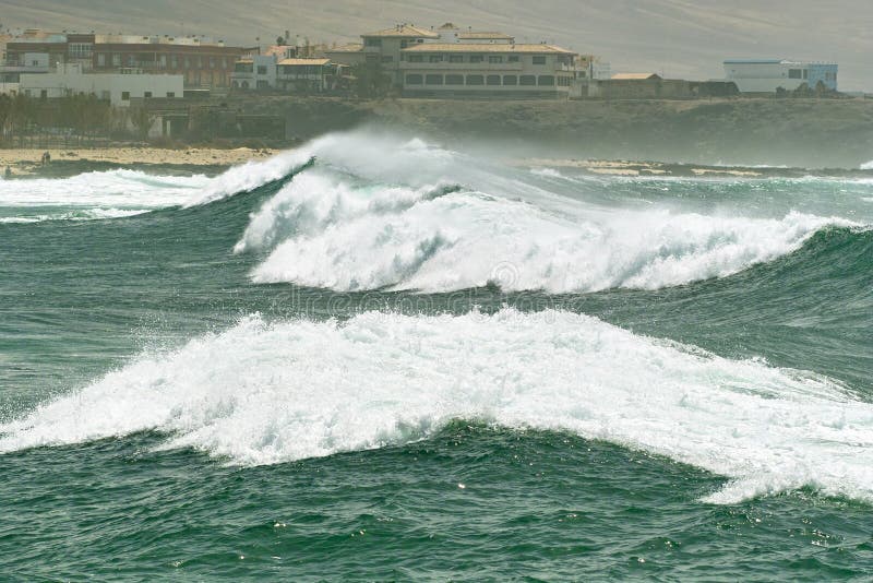 Surf Roller Wave Near the Beach Stock Photo - Image of coast, blue ...