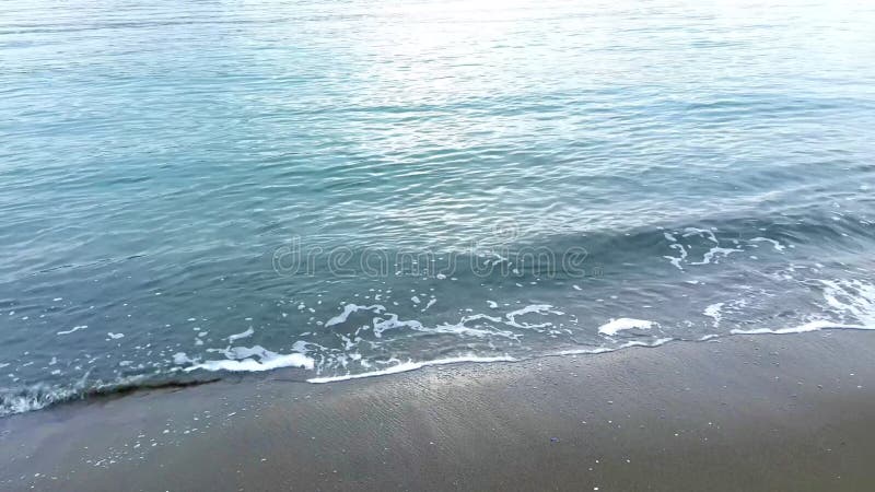 Surf on the Sandy Shore, Small Waves Stock Video - Video of environment ...