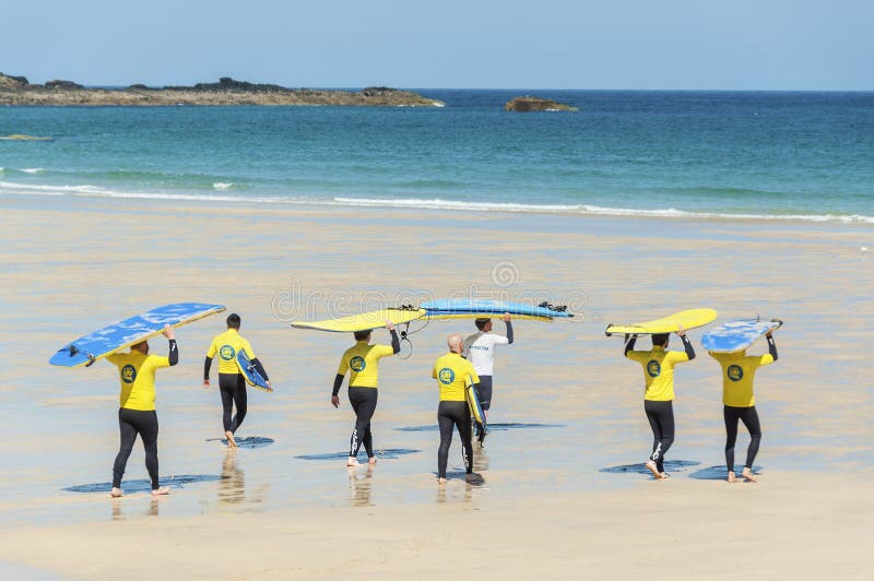 Surf School. St Ives, ENGLAND Editorial Stock Image - Image of people ...