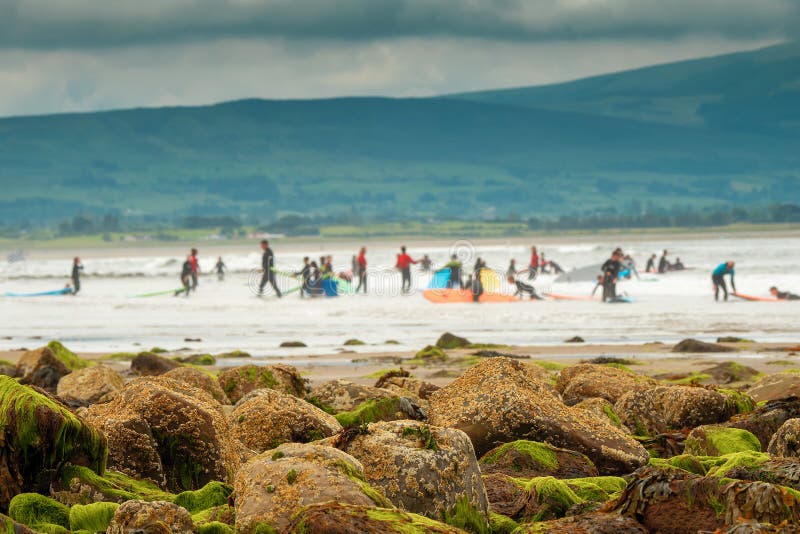 Surf School Training on the Strandhill Beach in Sligo Editorial Photo ...
