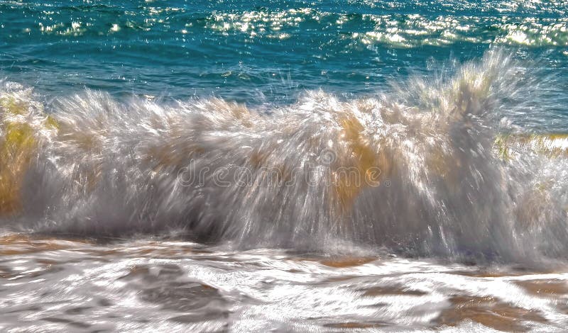 Surf from the Sea on the Beach in Slow Soft Motion Stock Image - Image ...