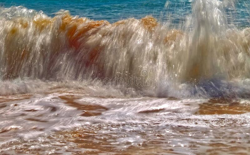 Surf from the Sea on the Beach in Slow Soft Motion Stock Image - Image ...