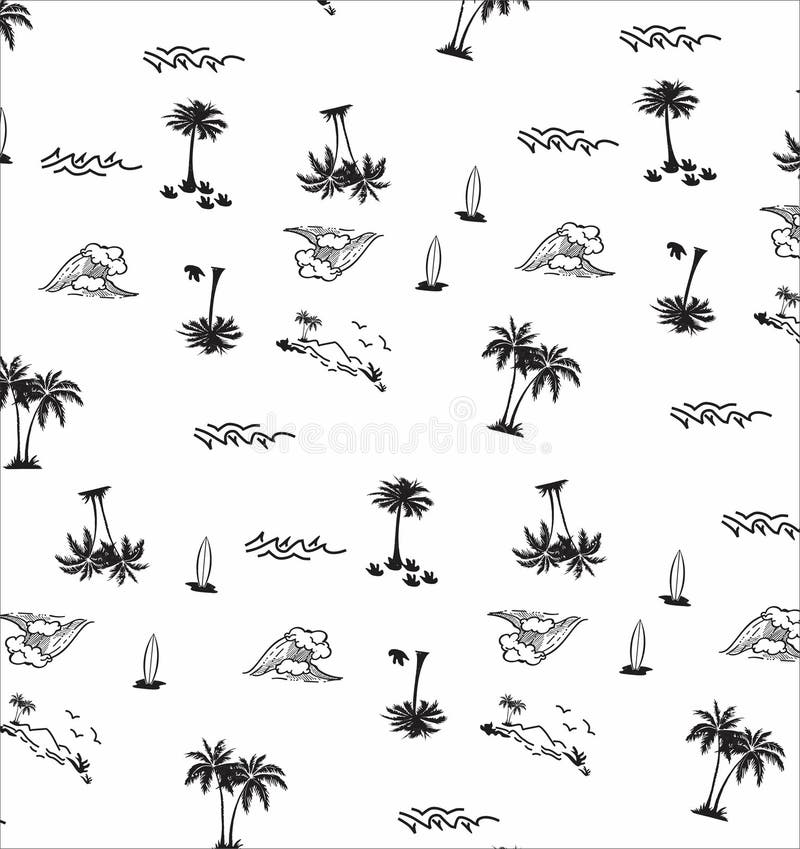 Surf Sea Ship Summer All Over Print Vector Stock Vector - Illustration ...