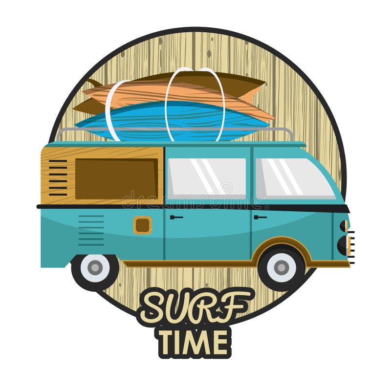 Surf time card stock vector. Illustration of surf, surfboard - 141236922