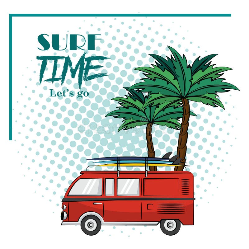 Surf time theme poster stock vector. Illustration of sunset - 128947666