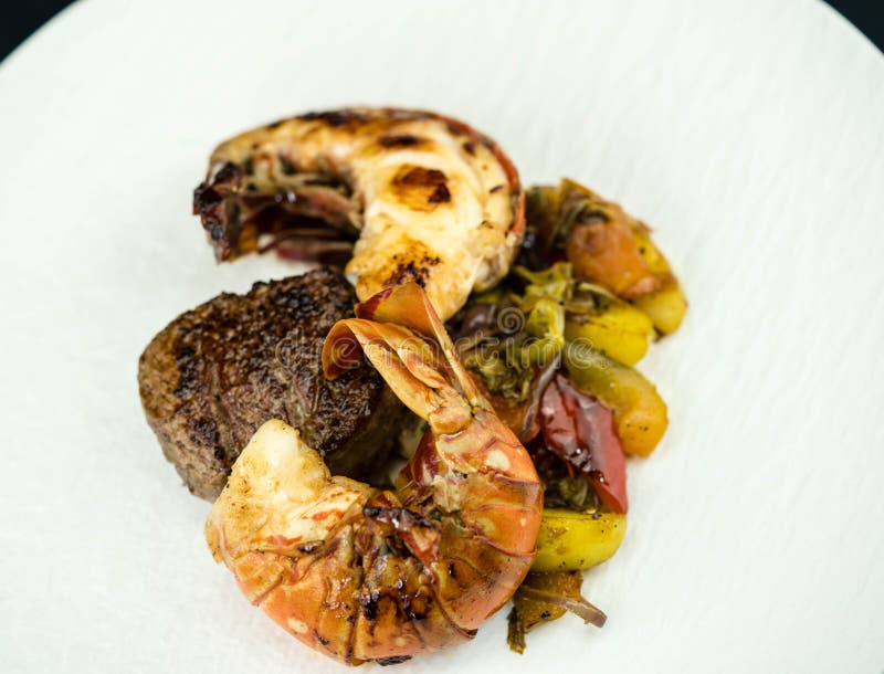 Surf and turf stock photo. Image of grilled, calamari - 230277380