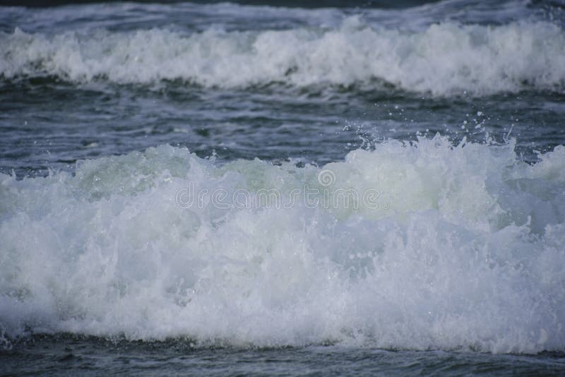 Surf Wave with Foam Splashes on Sea. Stock Image - Image of dangerous ...