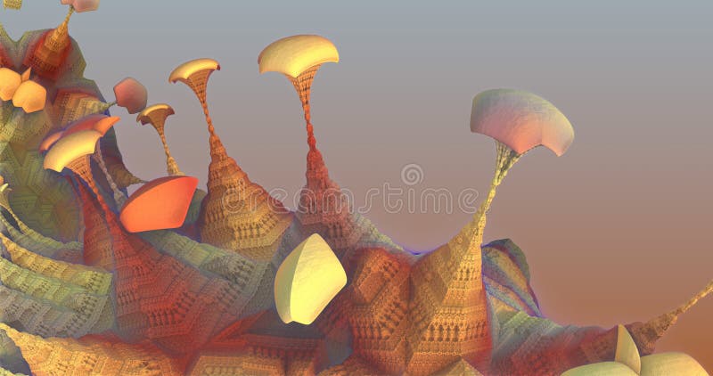 The Surface of an Alien Mushrooms Stock Illustration - Illustration of ...