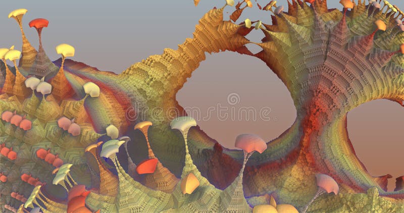 The Surface of an Alien Mushrooms Stock Illustration - Illustration of ...