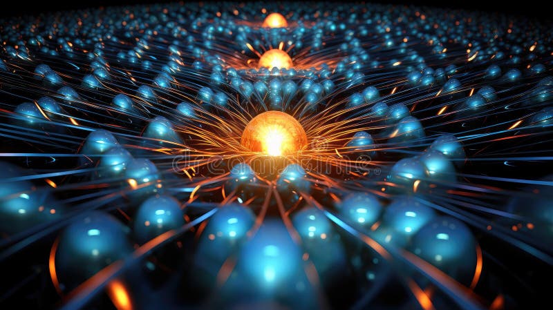 Surface atom movement stock illustration. Illustration of physics ...