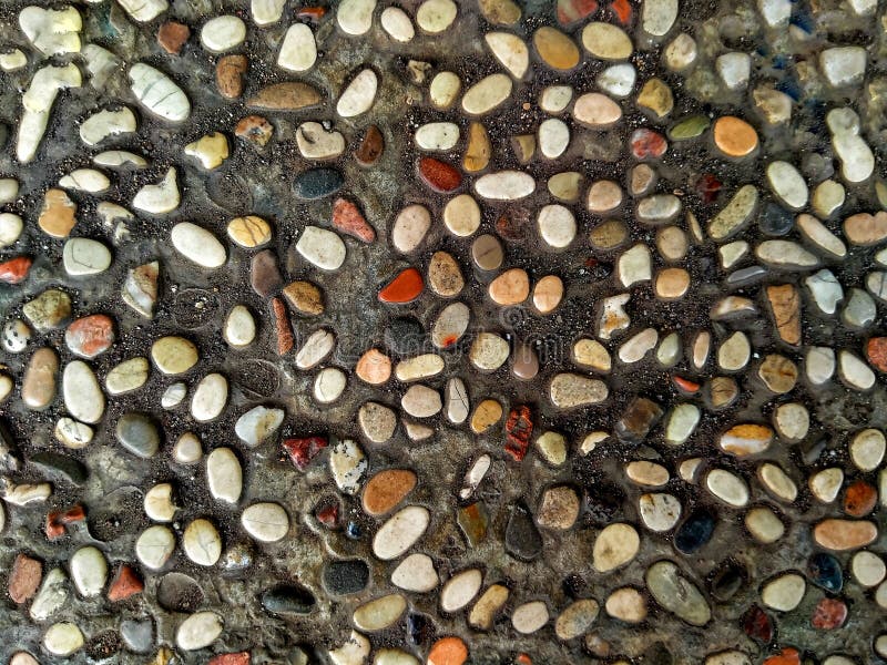 A Surface Background Covered with Small Pebbles of Various Colors and ...