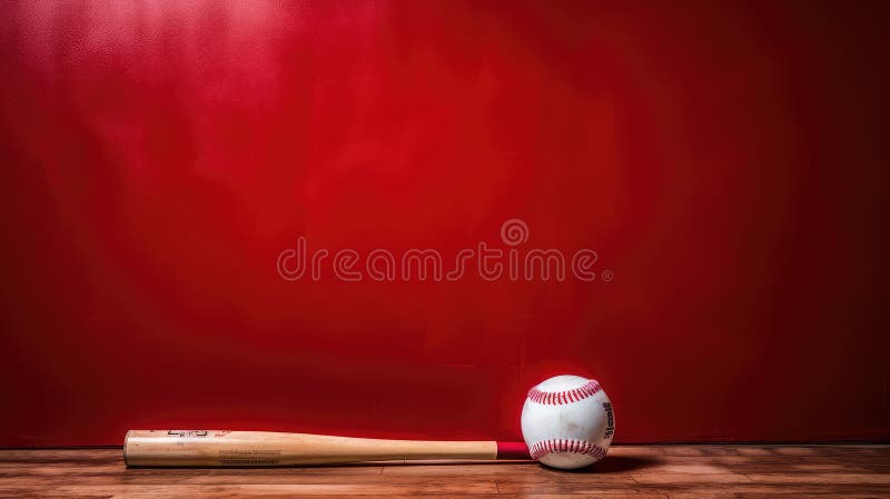 Surface Baseball Red Background Stock Illustration - Illustration of ...