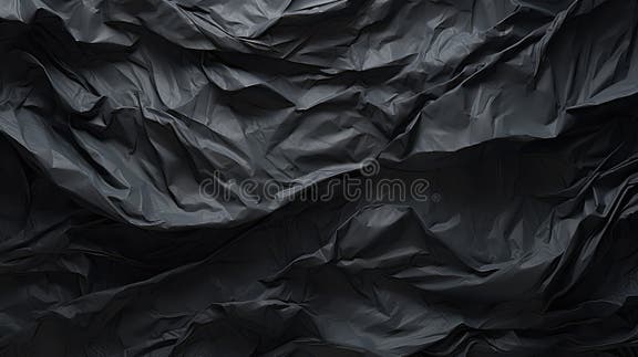 Surface Black Crinkled Paper Stock Illustration - Illustration of ...