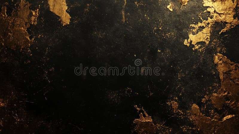 The Surface of the Black Paint Appears Aged, Featuring Gold Flecks and ...