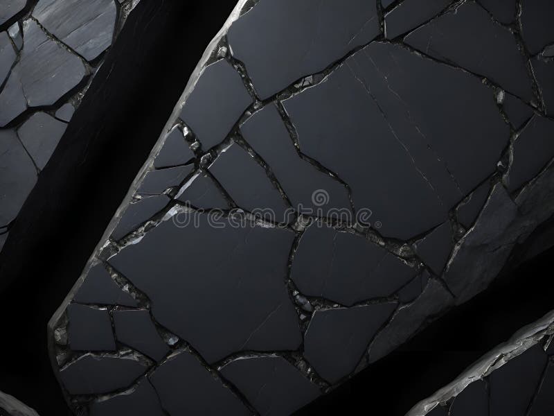 Surface of the Black Stone Wall is Rough and Shiny. Stock Illustration ...