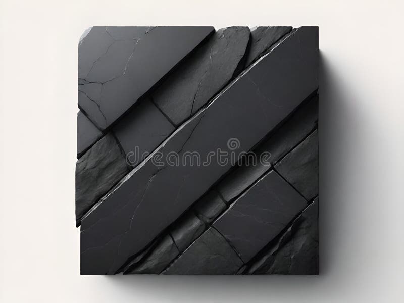 Surface of the Black Stone Wall is Rough and Shiny. Stock Illustration ...