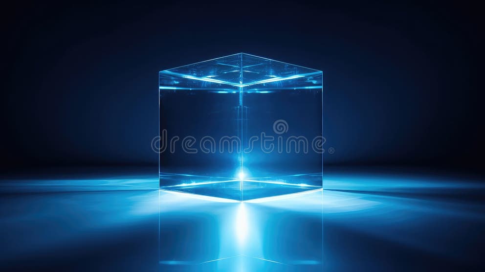 Surface blue cube stock illustration. Illustration of sparkle - 330493407