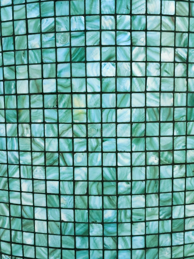 Surface with Blue Glass Squares for Wall and Window Decorations ...