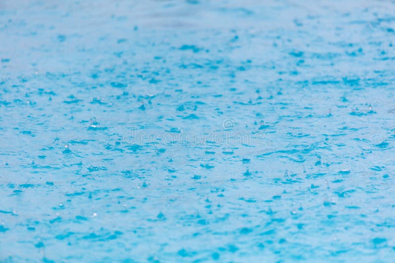 Surface of Blue Water in Heavy Rain. Stock Image - Image of natural ...