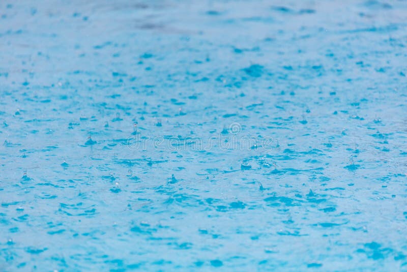 Surface of Blue Water in Heavy Rain. Stock Image - Image of fresh ...