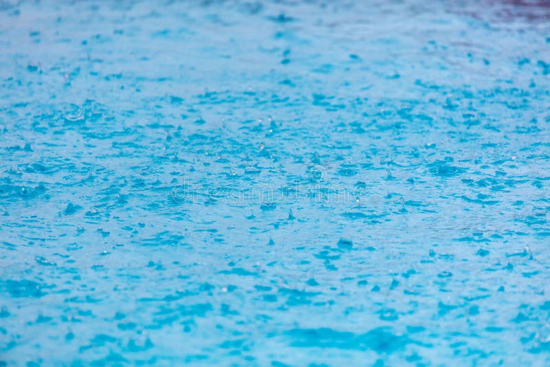 Surface of Blue Water in Heavy Rain. Stock Image - Image of rainy, dark ...