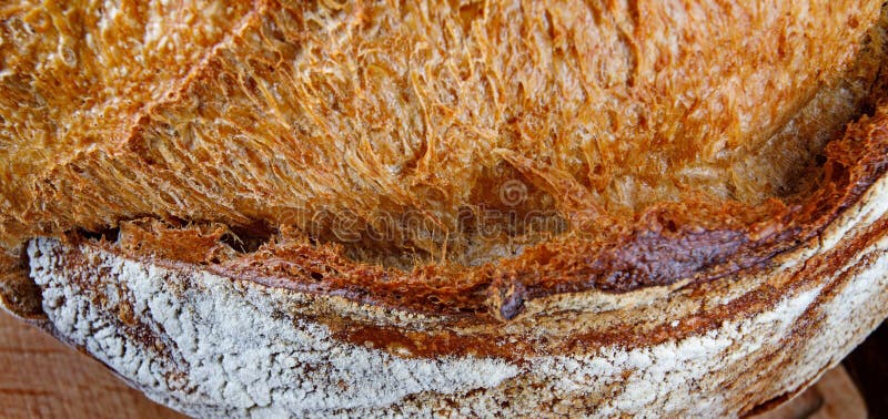 The Surface of the Bread. Beautiful Crust of Bread Close-up Stock Image ...