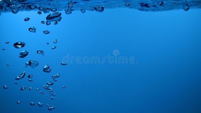Bubble Under Blue Water Back Ground Stock Photo - Image of color ...
