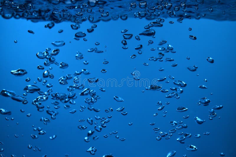 Surface Bubbles Under Blue Water Background Stock Photo - Image of life ...