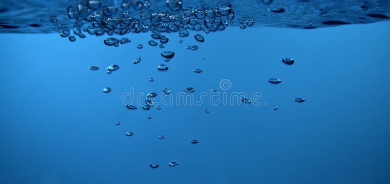 Surface Bubbles Under Blue Water Background Stock Photo - Image of life ...