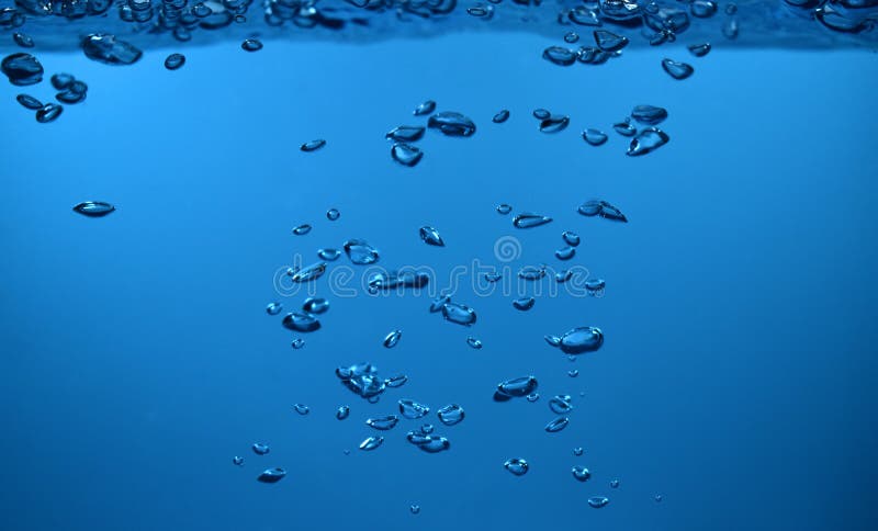 Surface Bubbles Under Blue Water Background Stock Photo - Image of ...